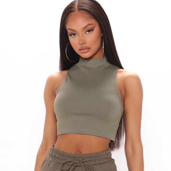 Bozzolo Tops 26 Mock Neck Cropped Tank Poshmark